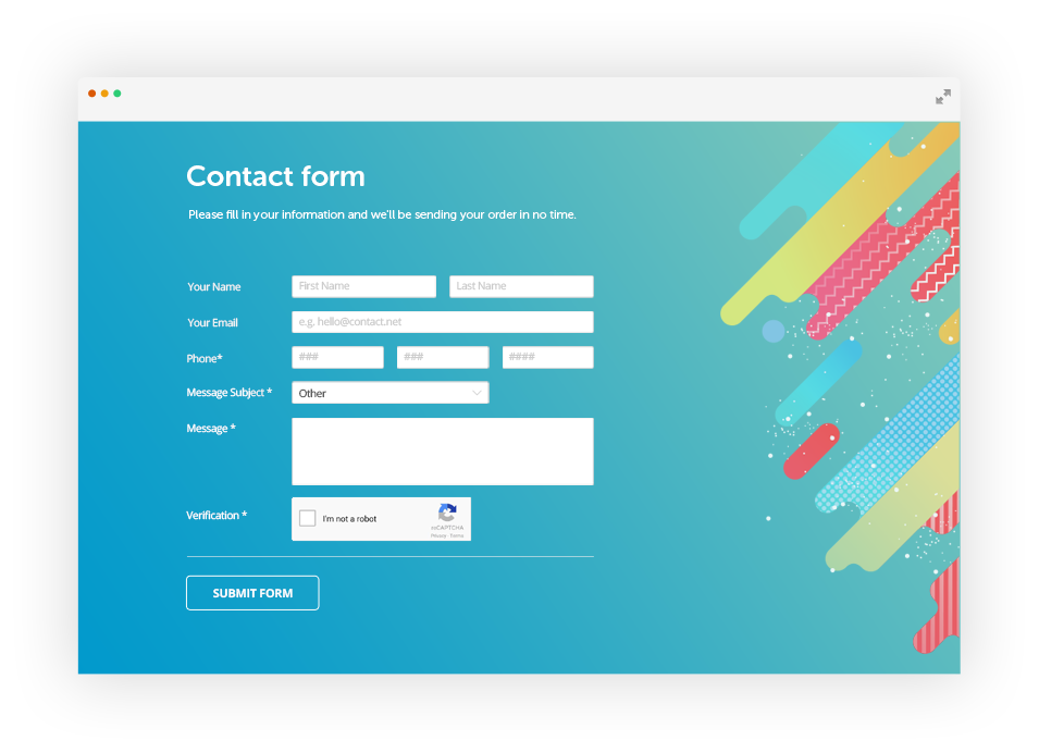 Free CSS Form Generator By 123FormBuilder ex 123ContactForm 